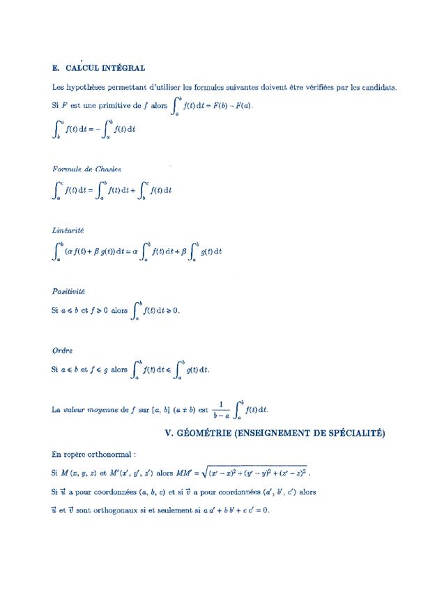 Formulaire de mathématiques pour la classe de terminale S